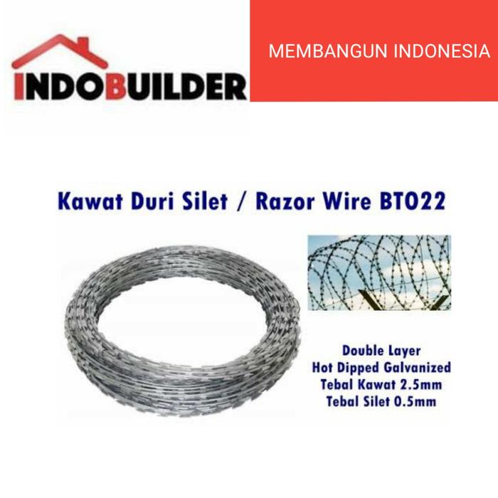 Jual KAWAT DURI SILET BTO22 PER ROLL ISI 7 METER / RAZOR WIRE - Kab ...