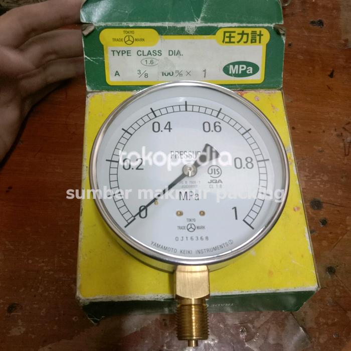 Jual pressure gauge 1 Mpa size 4 inch drat 3/8" Yamamoto - Jakarta Barat - sumber makmur packing ...