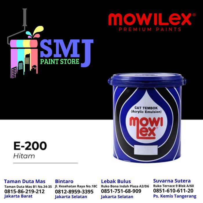 Jual Cat Tembok Interior MOWILEX EMULSION Warna Hitam E200 1L - Jakarta Barat - SUMBER MAS JAYA ...
