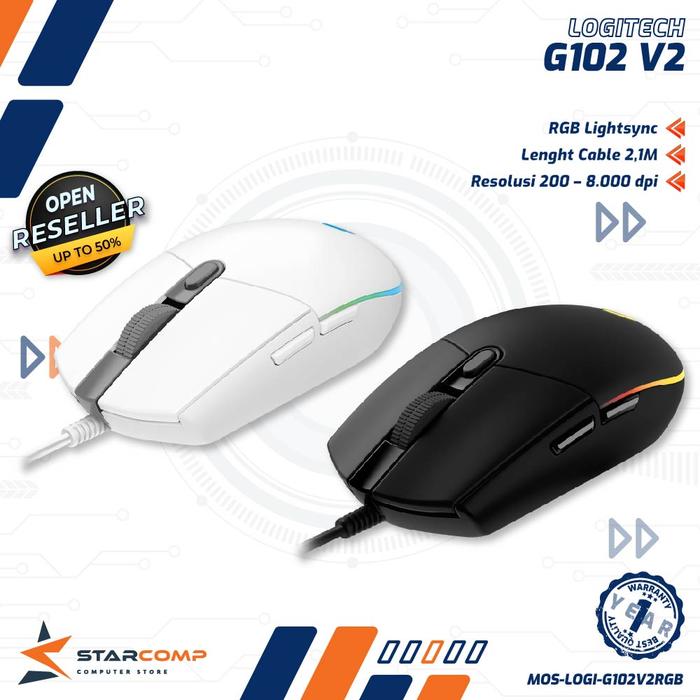 Jual Mouse Logitech G102 RGB v2 Lightsync Black/White G 102 - Putih - Kota Semarang - Starcomp ...