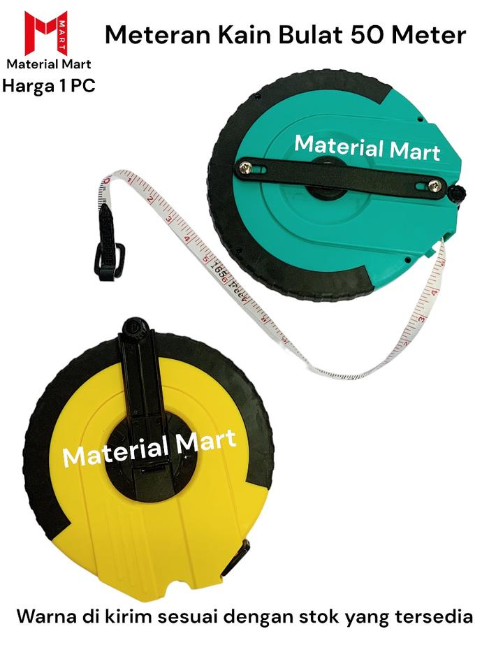 Jual Meteran Fiber 50 Meter Bulat |Meteran Tancap Gulung 50M|Alat Ukur ...
