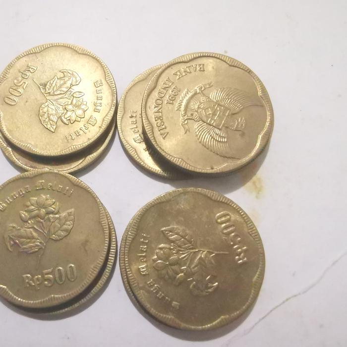 Jual uang logam / koin kuno 500 bunga melati tahun 1991 n 1992 - Kota ...