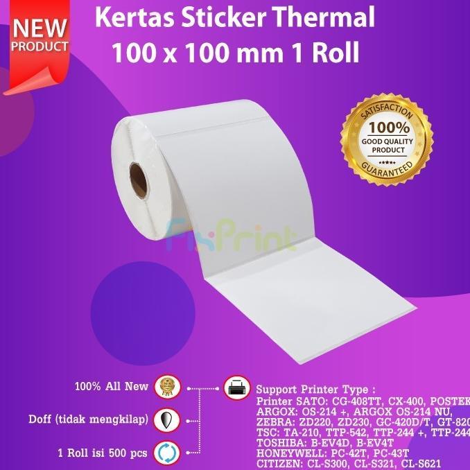 Jual Kertas Stiker Label Barcode Direct 100mm x 100mm Roll Isi 500pcs ...