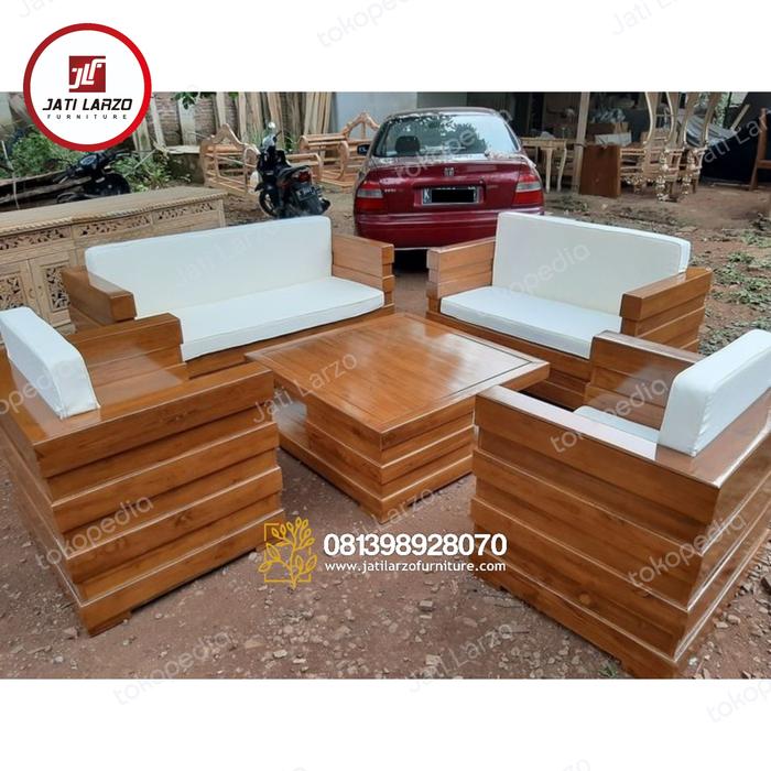 Promo Kursi Box Kayu Jati Dudukan Busa Kenyal, Sofa Tamu Kayu Jati ...