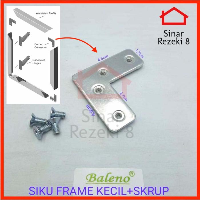 Jual Siku Frame Kecil Aluminium + SKRUP Profile Connector Sambungan ...