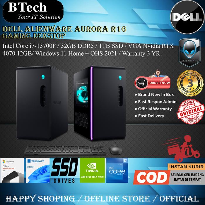 Jual Dell Alienware Aurora R16 i7-13700KF 32GB 1TB VGA 12GB W11HSL+OHS ...