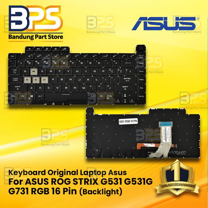 Jual Keyboard Asus Rog STRIX G531 G531G G731 RGB 16 Pin Backlight Black ...