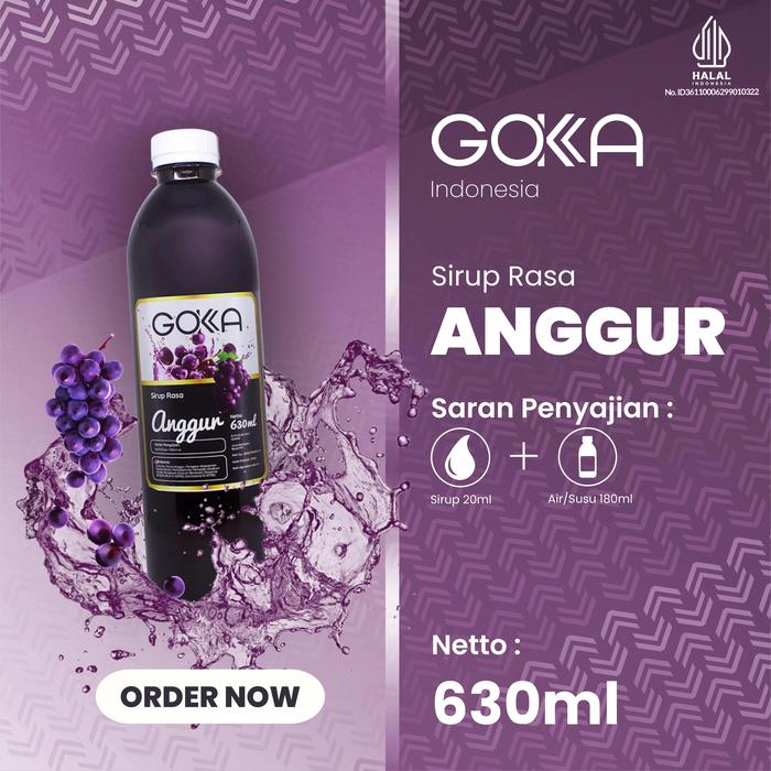 Jual ( Pilihan Varian Rasa A ) Sirup Gokka 630ml / Gokka Syrup - Anggur ...