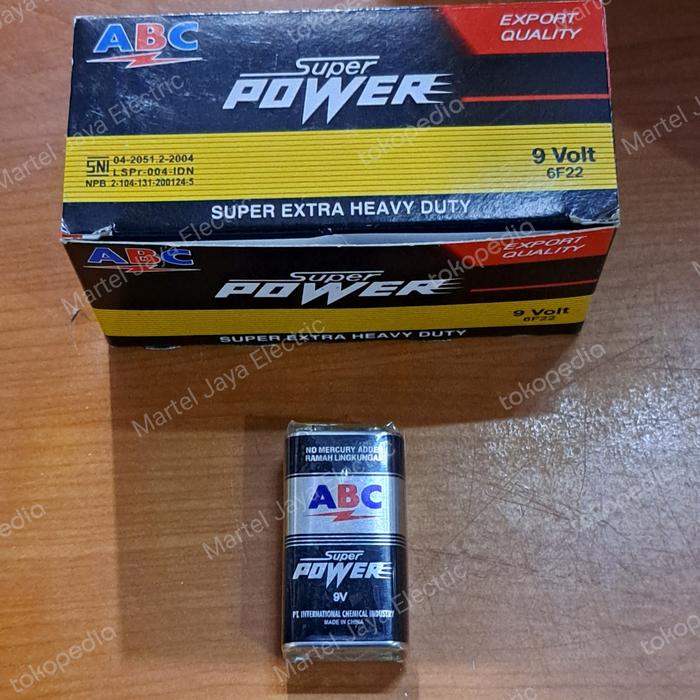 Jual Baterai ABC 9 volt super power / baterai kotak 9 volt - Kab ...