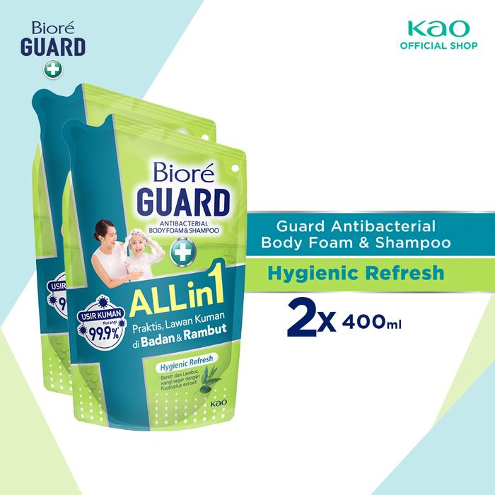 Promo Biore Guard Hygienic 400ml Pouch Twinpack - All in1 Shampo Sabun ...