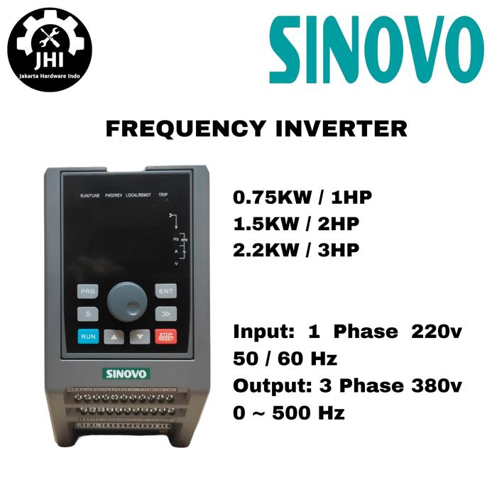 Jual Inverter VFD 0.75KW/1.5KW/2.2KW Input 1phase 220V Output 3phase 380V - Kota Tangerang ...