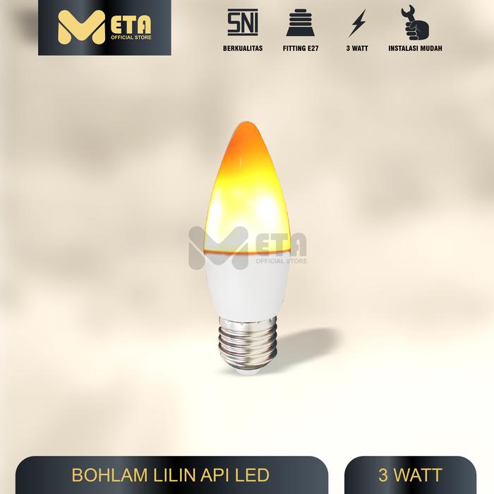 Jual Bohlam lilin LED efek api menyala lamp flame effect 3w - Kab ...