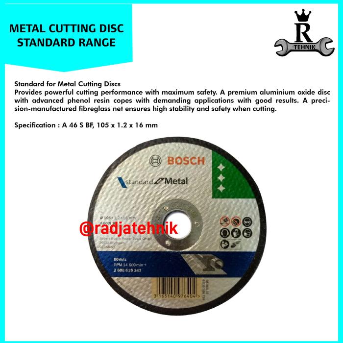 Jual Bosch Mata Gerinda 105 x 1.2 / Metal Cutting Disc Standard Range ...