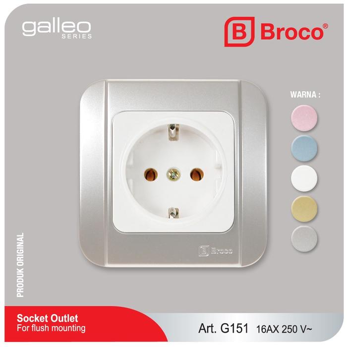 Jual Broco Stop Kontak Warna Silver Galleo G151 Metallic Silver Arde ...