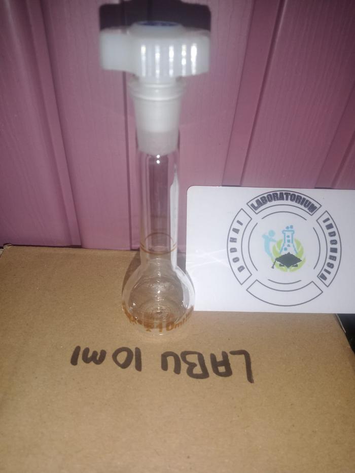 Jual Labu ukur, volumetric flask, Labu tentukur merk pyrex ukuran 10ml ...