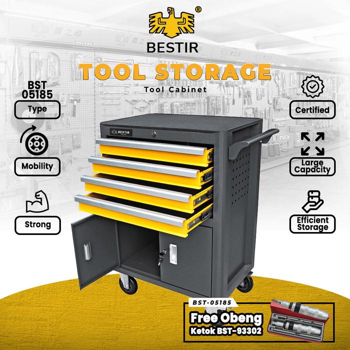 Jual DK BESTIR Lemari Perkakas 4 Susun Toolbox Cabinet Trolley 4 Tray 05185 - Jakarta Barat ...