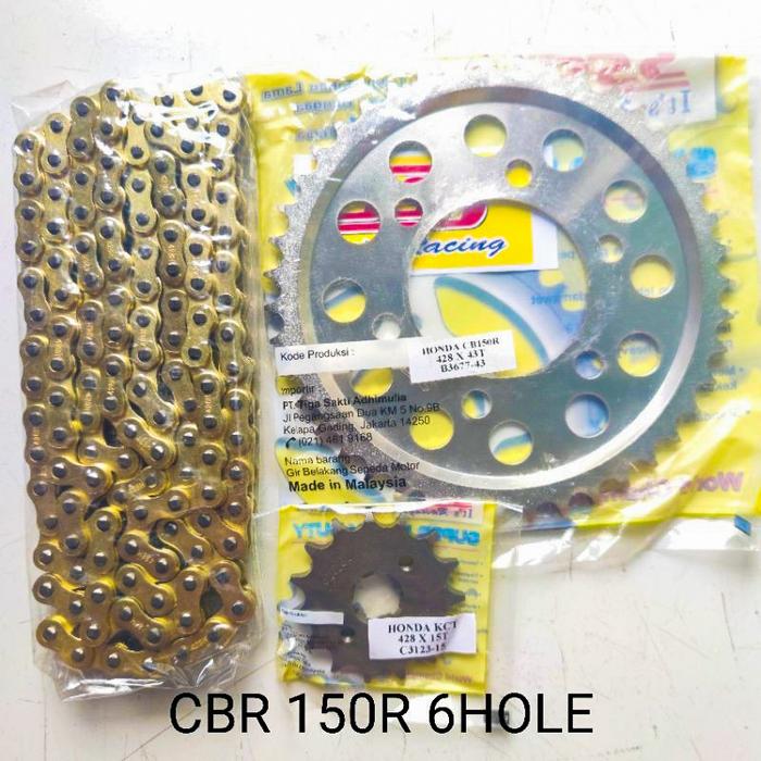 Jual GEAR SET SSS NEW CB 150X K45N K45R CB 150 X BAUT 6 RANTAI EMAS 428 ...