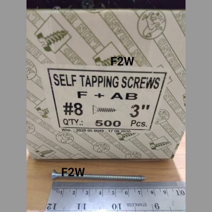 Jual SEKRUP TAPPING FAB 8X3" MOON LION SKRUP ALUMINIUM FH TAPPING SCREW ...