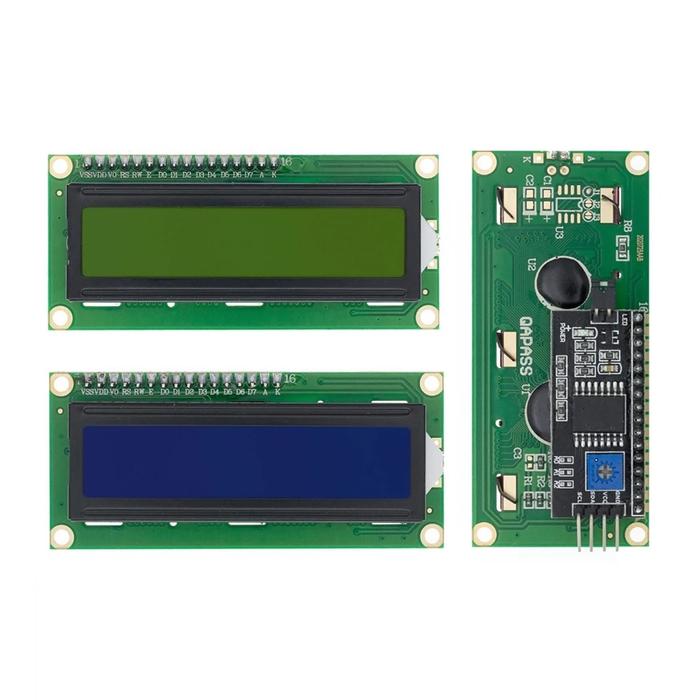 Jual LCD Character 16X2 1602 Green Blue Backlight - Hijau, with I2C ...