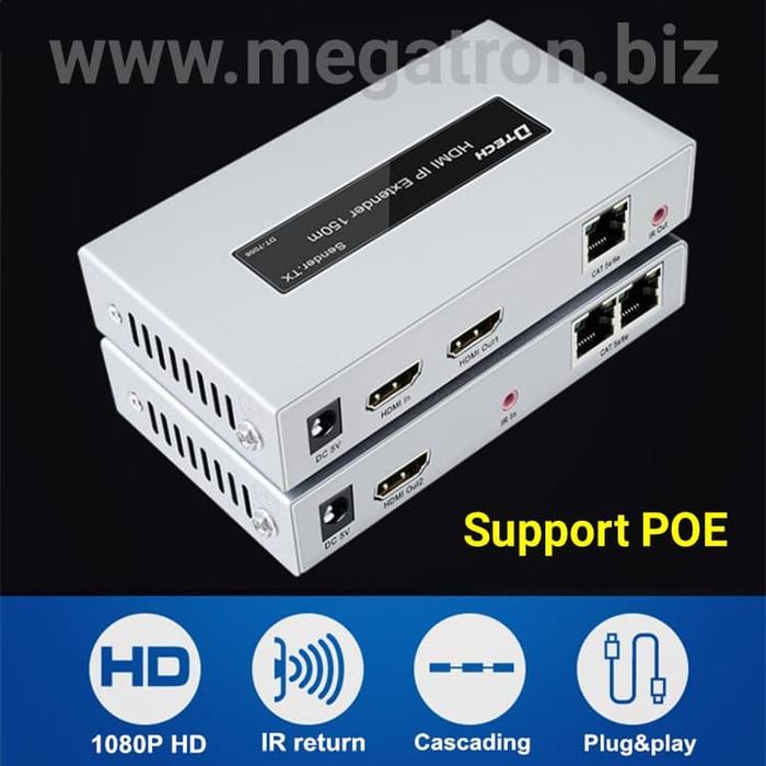 Jual HDMI Extender over LAN via router/switch - Support POE & Cascade ...
