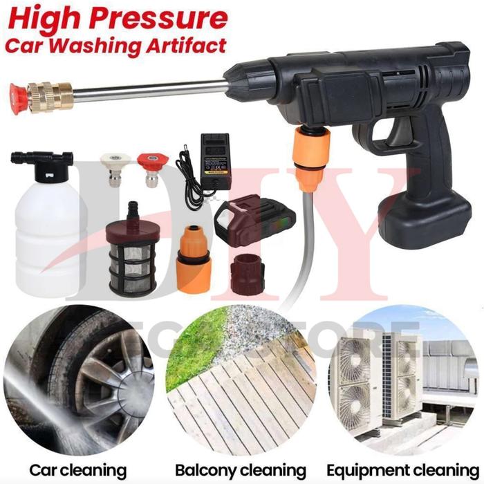 Jual Mesin jet steam cleaner cordless 1 baterai 21 volt cuci mobil ...