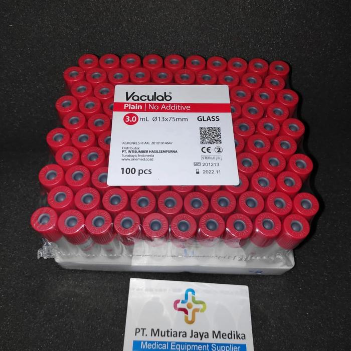 Jual Tabung darah vaculab vacutainer PLAIN 3ml blood collection Tube ...