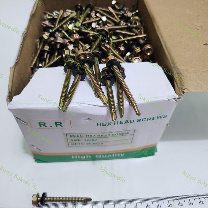 Jual Baut Roofing 12 x 50 RR / Baut Rofing Panjang 5Cm / Baut Roofing ...