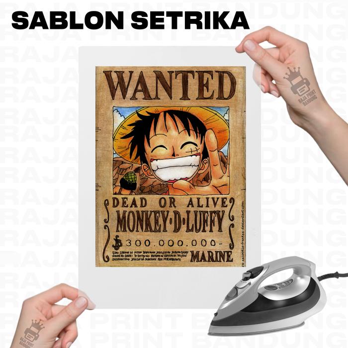 Jual Sablon Setrika DTF A4 Ready To Press Anime Luffy One Piece - LOP 1 ...