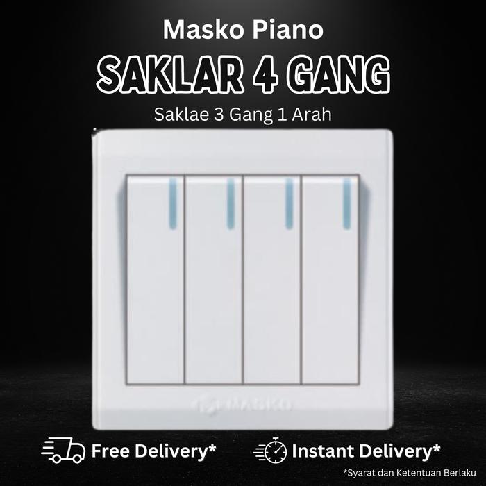 Jual MASKO IB SAKLAR 4 GANG PUTIH N - 514 (N-514) PIANO SNI ORI - Kab ...
