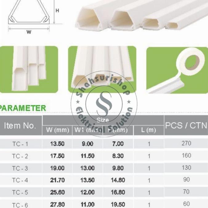 Jual ! NISO TC 3 TC3 CABLE DUCT PELINDUNG PENUTUP KABEL + DOUBLE TAPE TEBAL - Jakarta Selatan ...