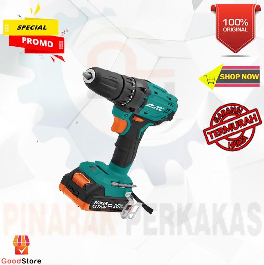Jual Power Action CD20 Cordless Drill 20 v Mesin bor baterai - Kota ...