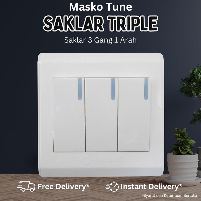 Jual MASKO IB SAKLAR TRIPLE PUTIH T - 1513 (T-1513) TUNE TRIPEL 3 GANG ...
