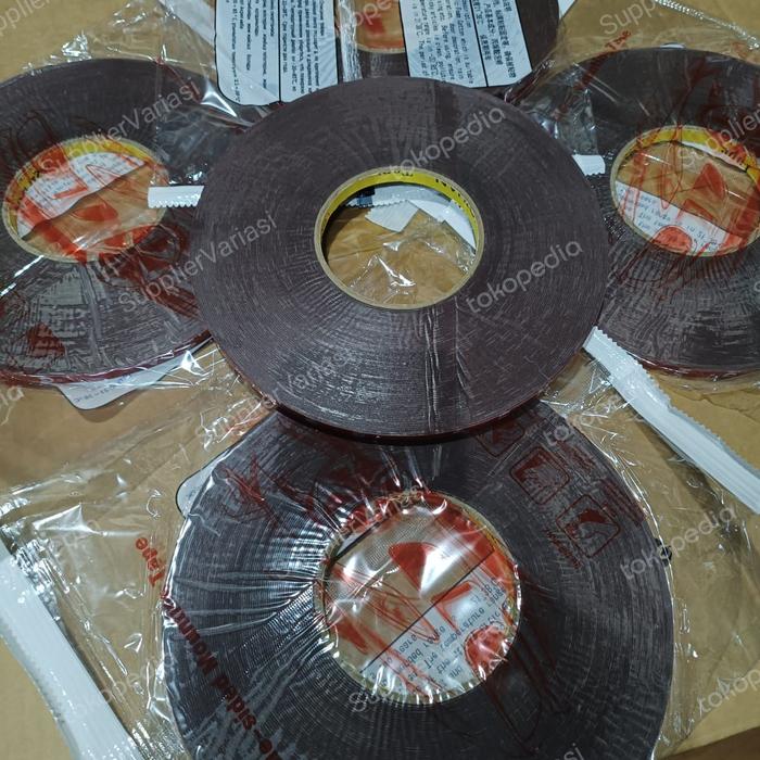 Jual LEM BOLAK BALIK DOUBLE TAPE ISOLASI MODEL 3M MERAH 0.8MM X 33M ...