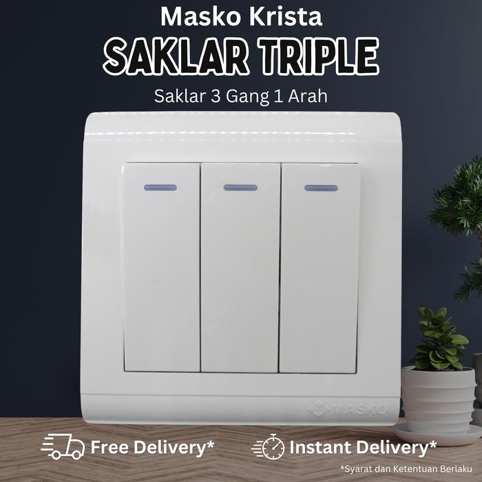 Jual MASKO IB SAKLAR TRIPLE PUTIH K - 213 (K-213) KRISTA TRIPEL 3 GANG ...