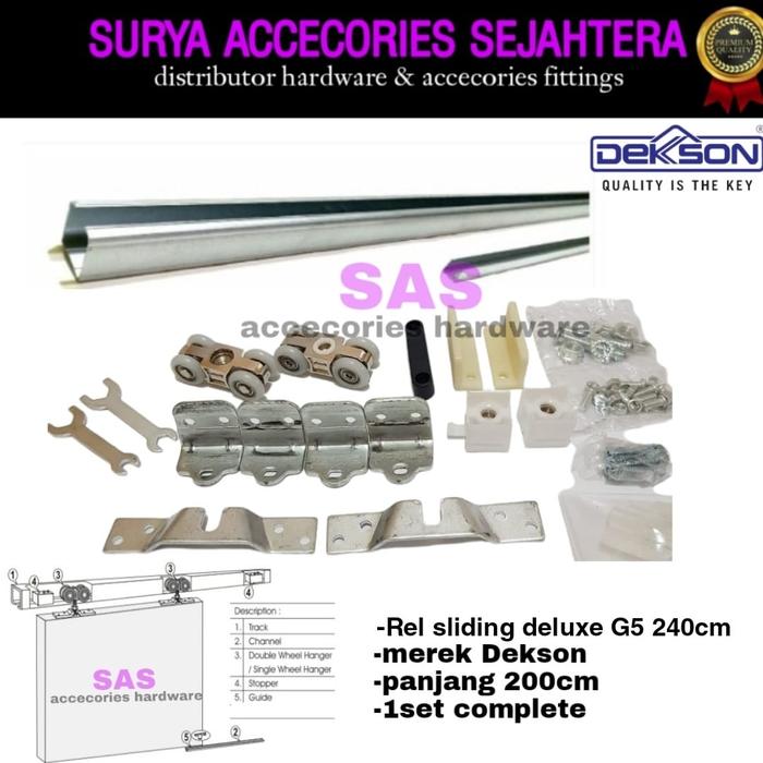 Jual rel pintu sliding Dekson G5 240cm rel pintu geser dekkson 2.4m ...