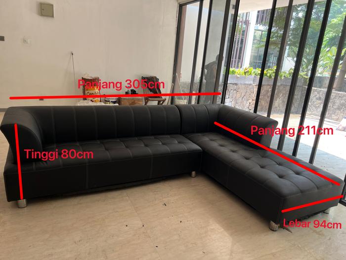Jual Sofa L black / modern / sofa minimalis / mebel / sofa ruang tamu ...