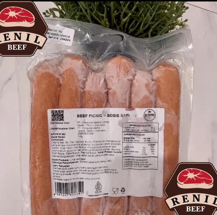 Jual Sosis Beef Picnic EL-Primo Premium 1KG (ISI 18pcs) - Jakarta Timur ...