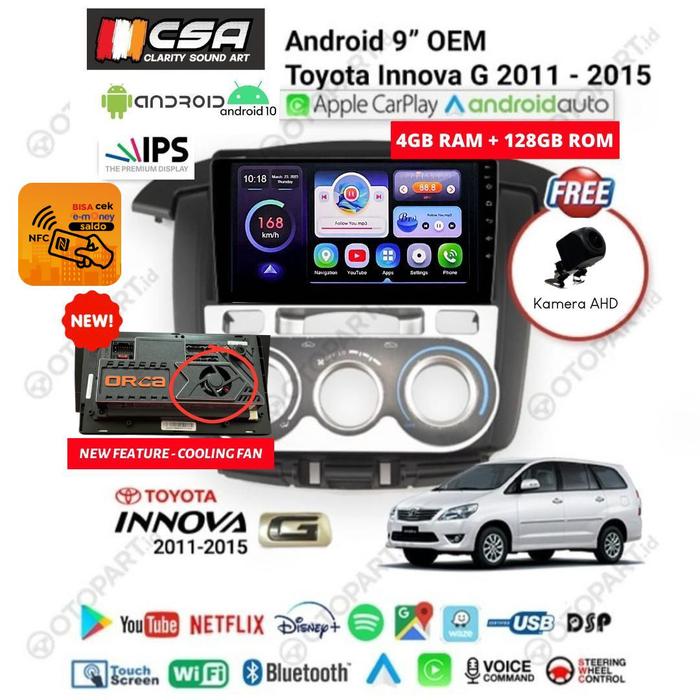 Jual Head Unit Android 9 Inchi Toyota Innova type E dan G tahun 2011 ...