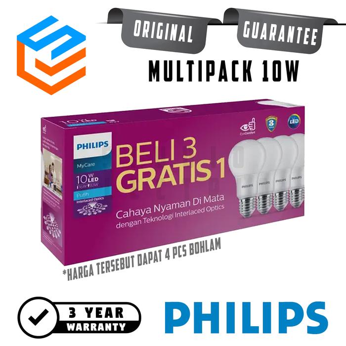 Jual Paket Lampu Bohlam LED Philips Multipack Mycare 10 Watt (10W 10 W) - Jakarta Barat - Studio ...