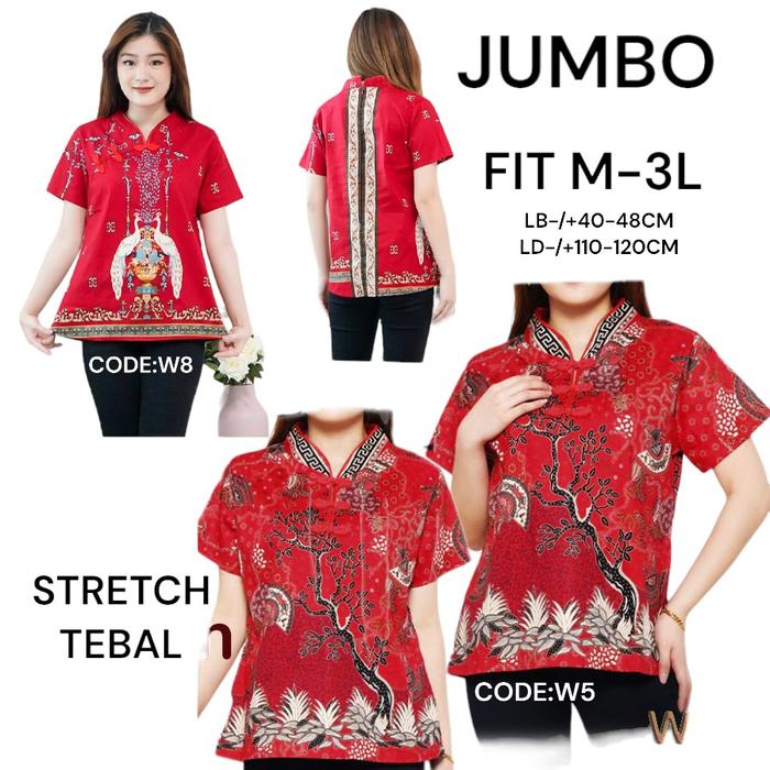 Jual atasan imlek cheongsam merah blouse merah baju imlek merah - W5 ...