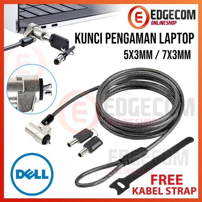 Jual Kunci Pengaman Laptop / Notebook DELL 3x5mm security lock cable LU ...
