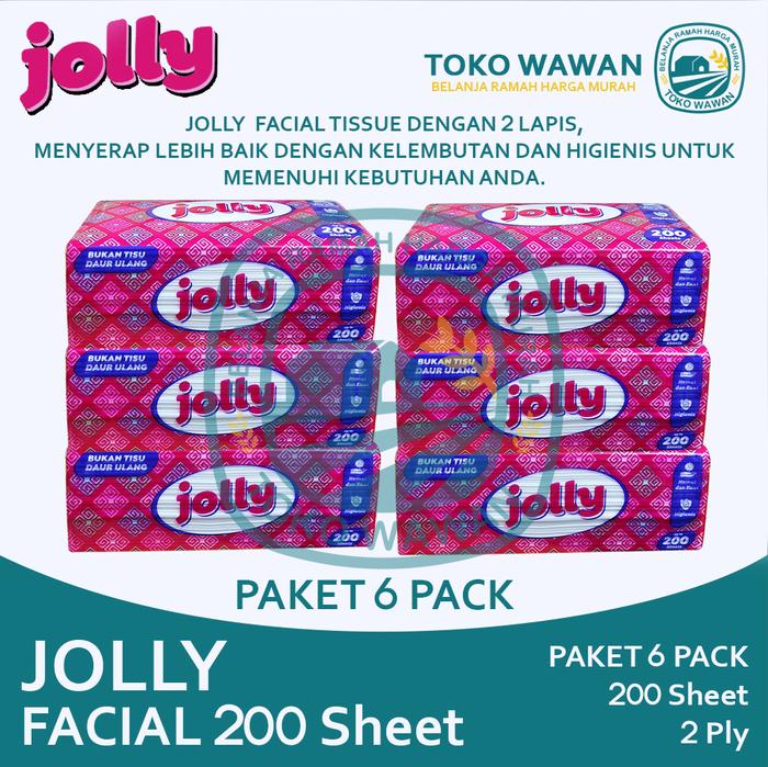 Promo ( 6 PACK ) Tissue Jolly Facial 200 Sheet / Tisu Wajah Harga ...