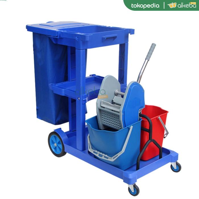 Jual Janitor Cart Double Bucket Besar D11 C– Trolley Cleaning Hotel ...