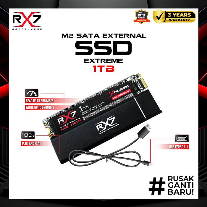 Jual SSD M2 SATA EXTERNAL 1TB RX7 / ENCLOSURE M2 SATA + M2 SATA 1TB RX7 ...