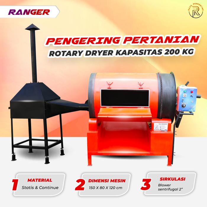 Jual Rotary Dryer 200 KG Tipe Kayu Bakar - Pengering Kopi Padi - Kab ...