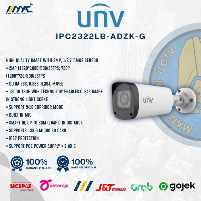 Promo IP CAM CCTV UNV UNIVIEW IPC2322LB-ADZK-G Outdoor Camera 2MP ...