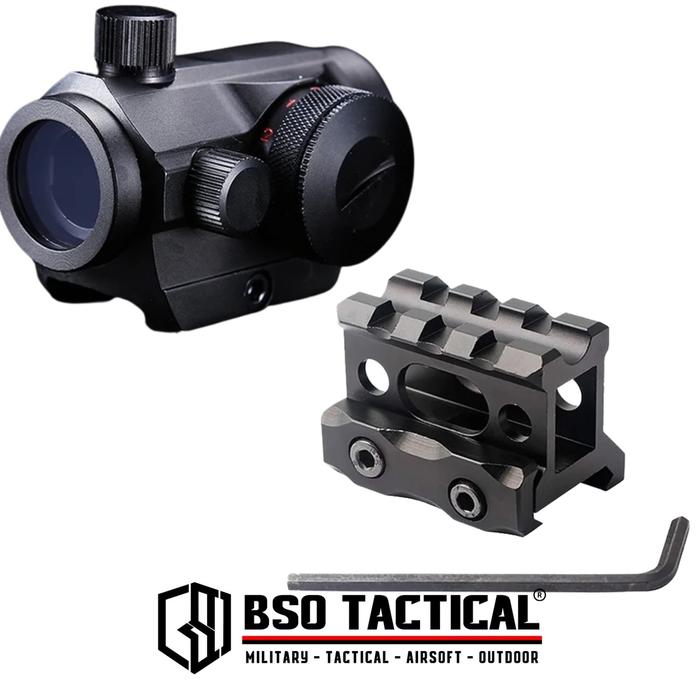 Jual Red Dot Green Dot Sight T1 Low Mount with Riser 20-22mm Picatinny ...