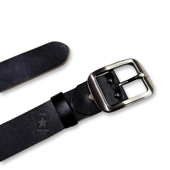 Promo Ikat Pinggang Gesper Pria Sabuk Kulit Asli - Hitam, Oval, S/100cm ...
