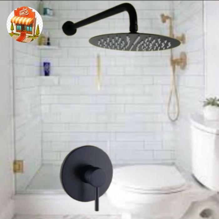 Jual Paket kran shower tanam mixer black / Paket kran tanam shower ...