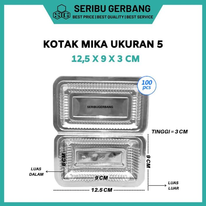 Jual 100PCS BOX MIKA PLASTIK MIKA BENING UKURAN 5 TEMPAT WADAH KUE ...